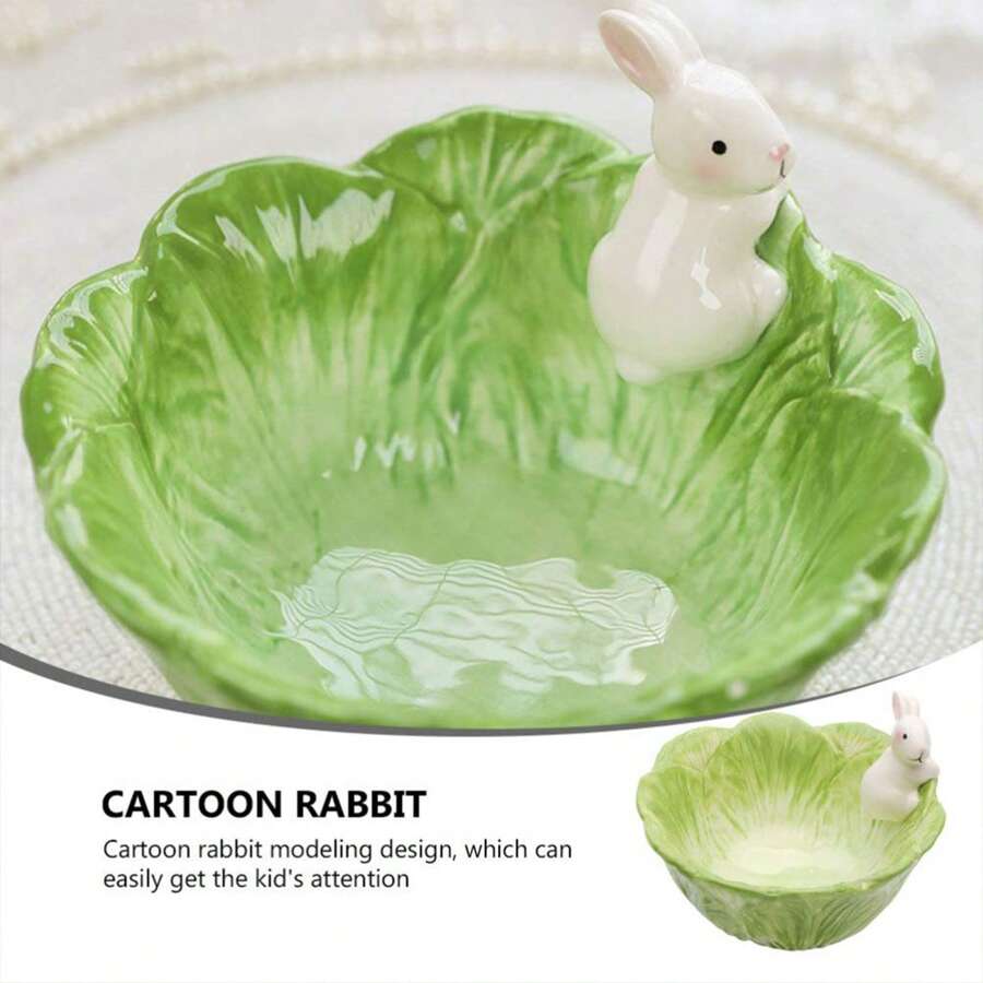 Lovely Hand Painted Ceramic Rabbit Bowl For Fruits, Cereals, Breakfast ...