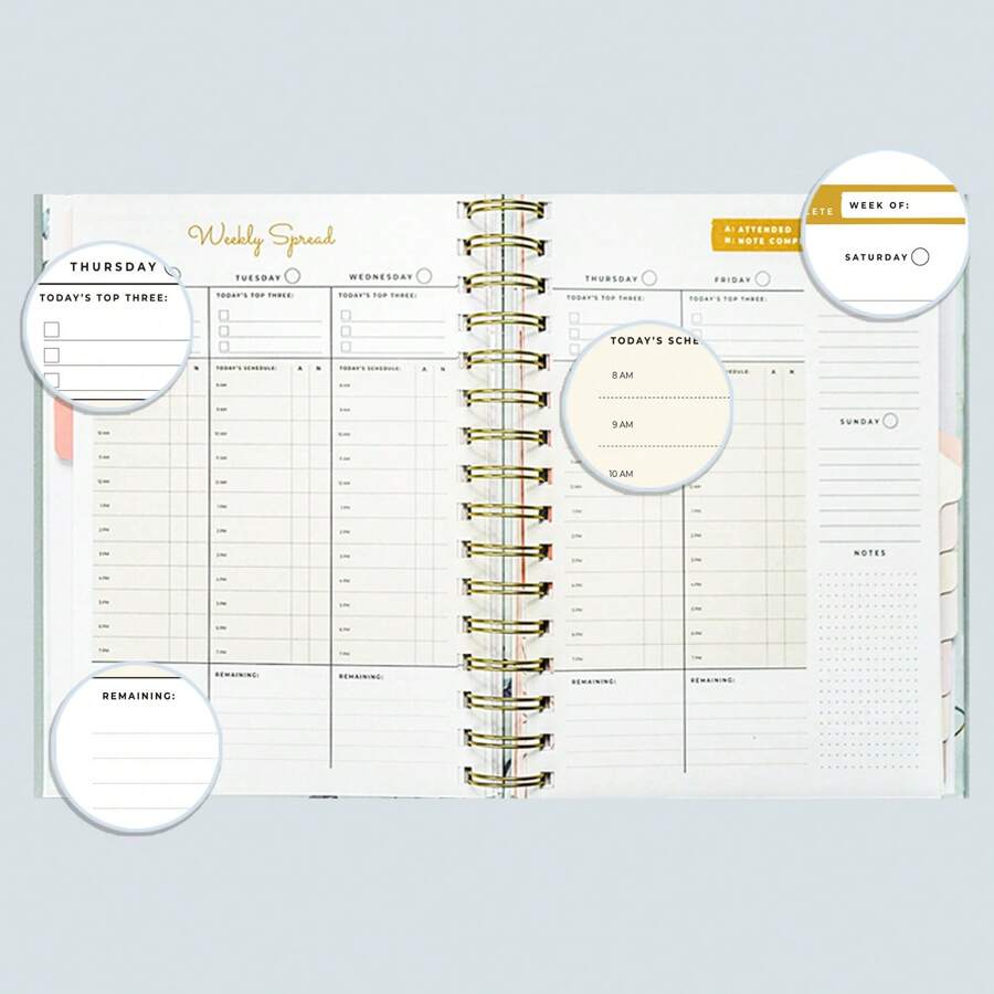 2024 Monthly Planner Notebook Daily Schedule Book A5 Spiral Journal ...