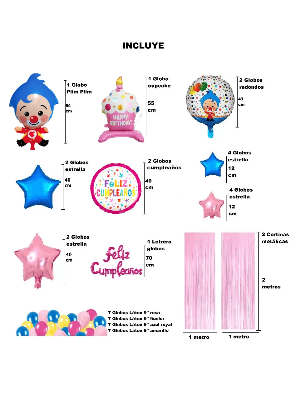 Plim Plim Clown Birthday Party Decoration Balloons Set Kit | SHEIN Brasil