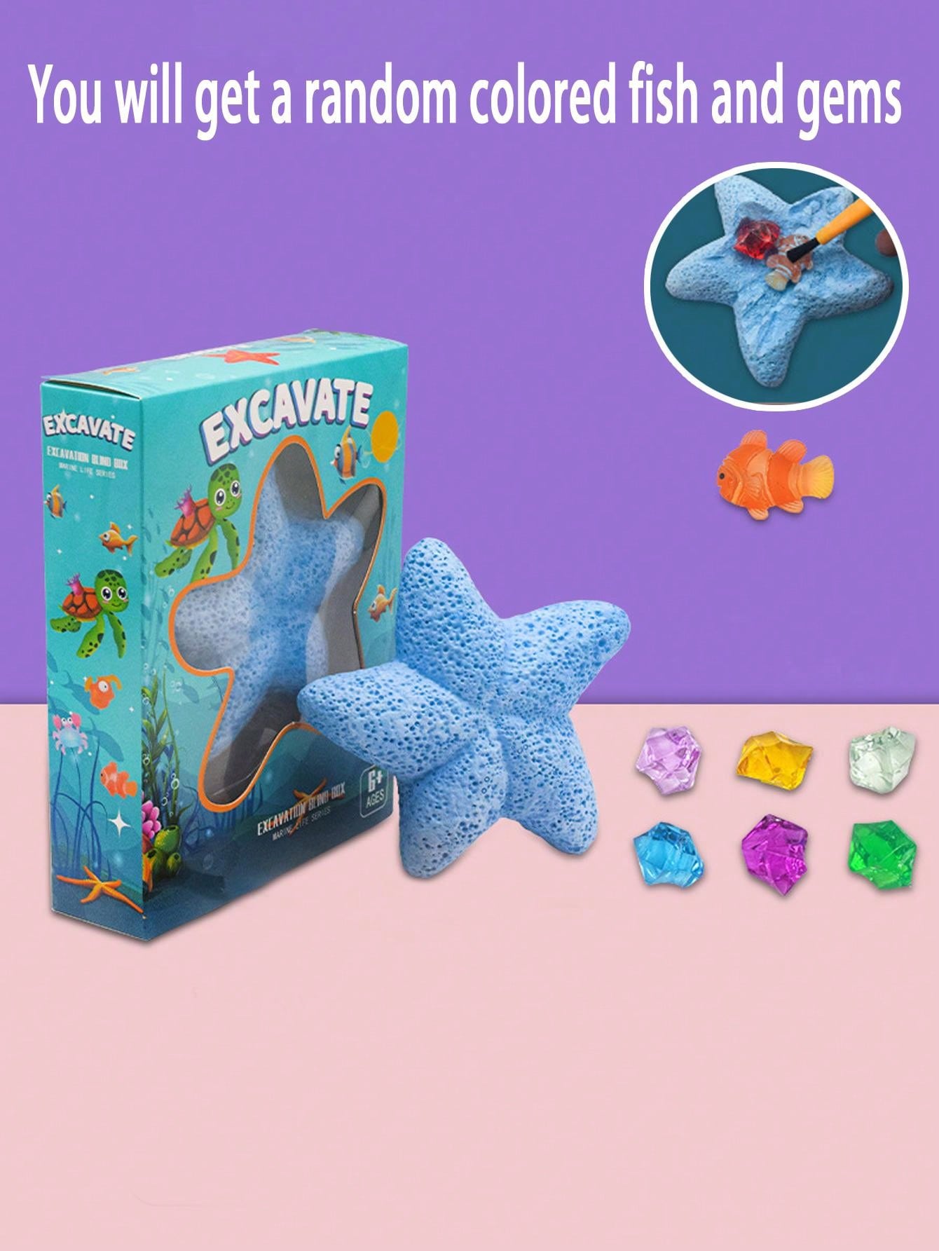 1pc digs out a random crystal gem blind box, a decompression toy that ...