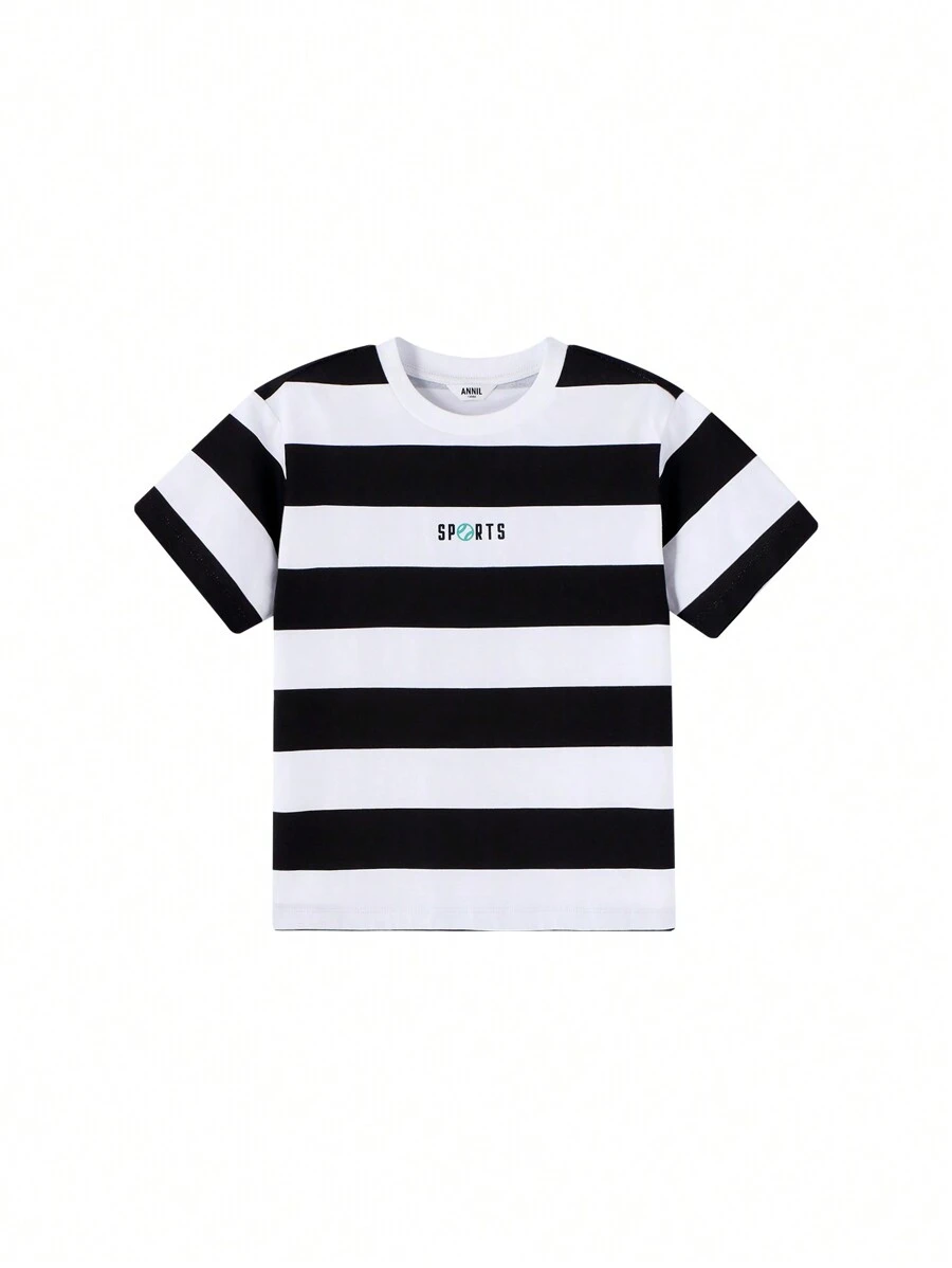 Annil เสื้อยืดแขนสั้น สำหรับเด็กผู้ชาย, ฤดูร้อน ผ้าฝ้ายสีเรียบ เหมาะ ...