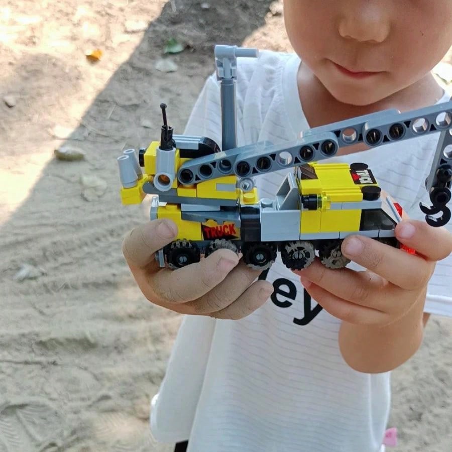 6 IN 1 DIY City Construction Team Truck Crane Forklift Small Size ...