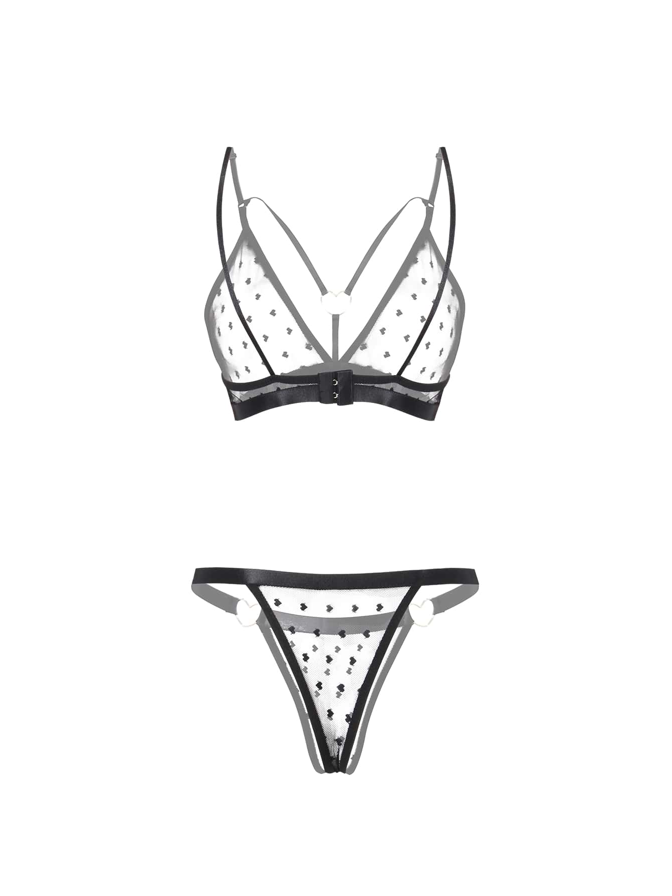 Sexy Lingerie Set Heart Shape Lace See Through Underwear Shein Usa