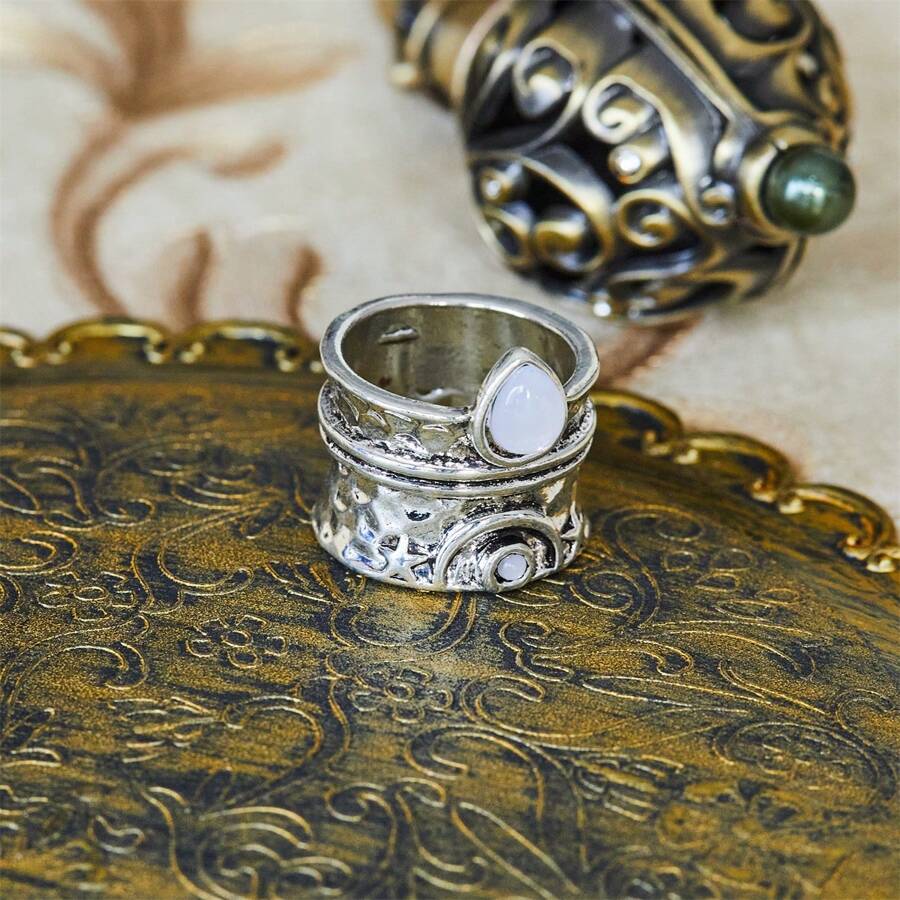 Bohemian Style Double-layer Star & Moon Shaped Moonstone Personality ...