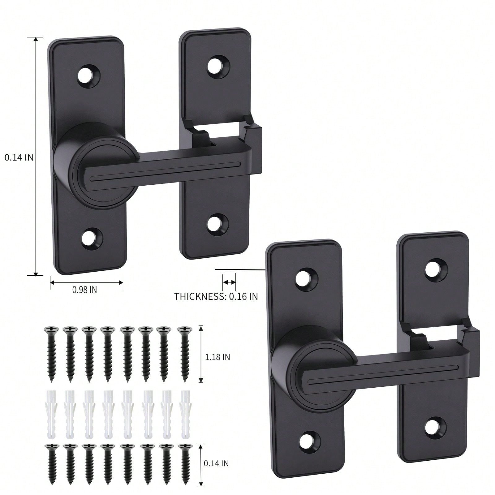 1Pack Barn Door Lock Hardware, 180 Degree Heavy Duty Thickened Flip ...