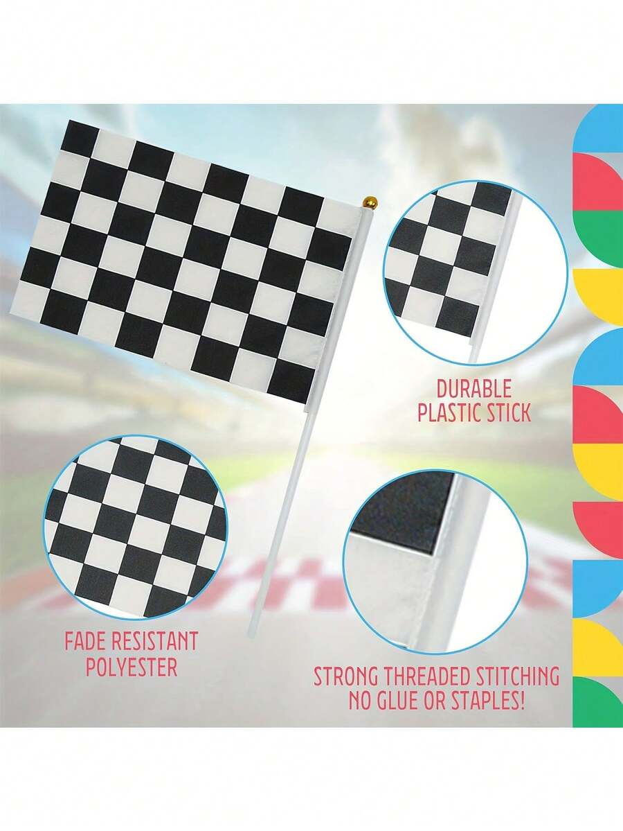 10pcs Mini Checkered Race Flag, 5.5*8.2in, Ideal For Kids' Sports ...