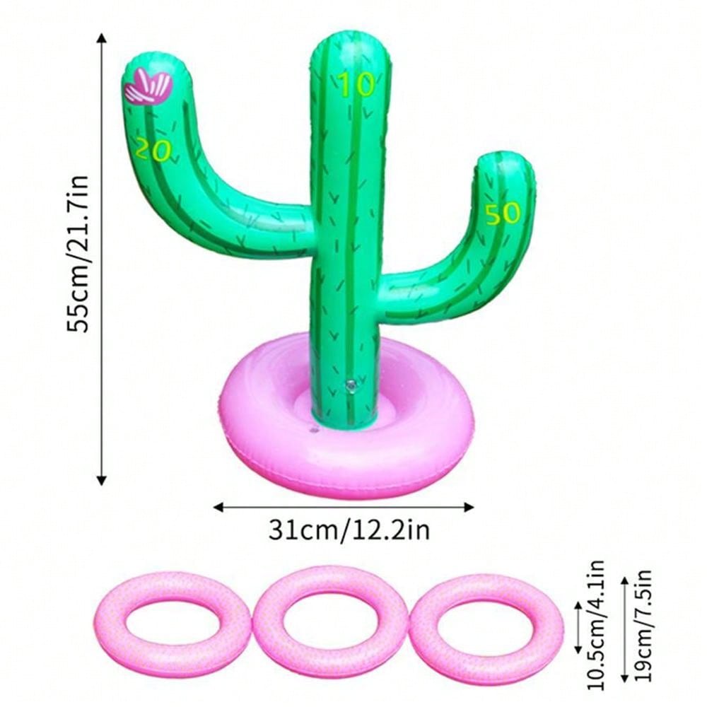 Inflatable Cactus Toss Ring Toy Game Set For New Year'S Party Game ...