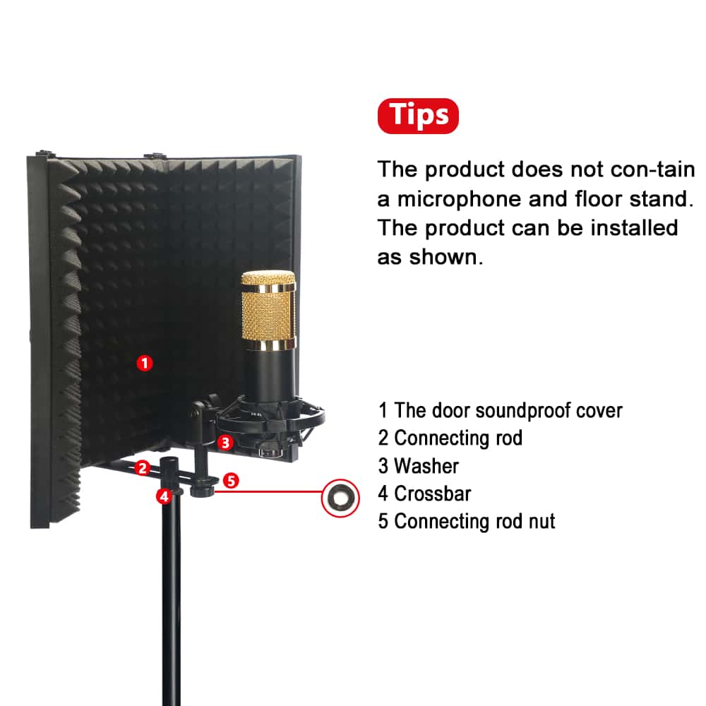 Three-door Professional Recording Studio Microphone Isolation Shield ...