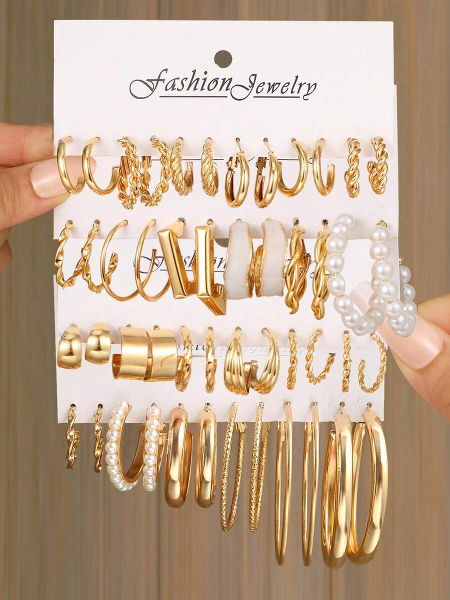 12pcs Minimalist Earring Set For Women, Ideal For Date & Holiday Gift ...