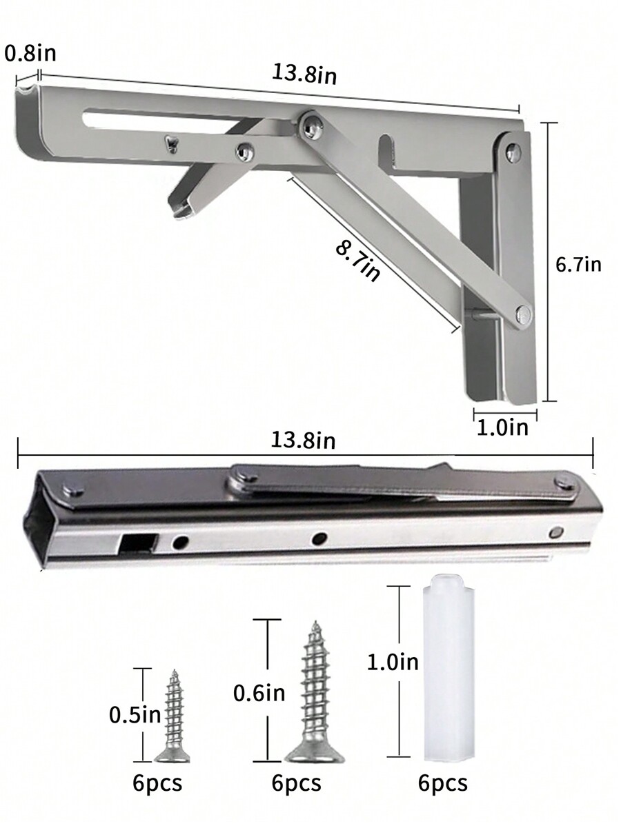 2Pcs Folding Shelf Brackets Collapsible Shelf Brackets For Foldable ...