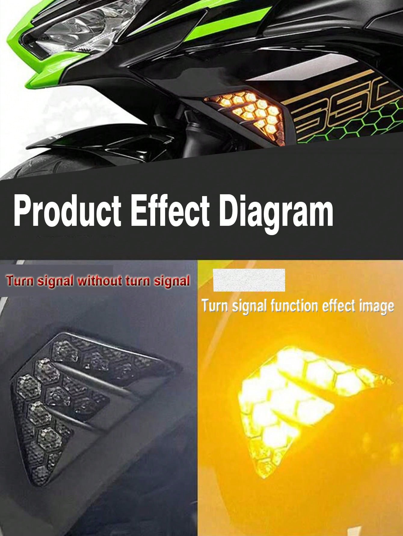 Motorcycles Accessories New LED Front turn signal light For KAWASAKI ZX ...