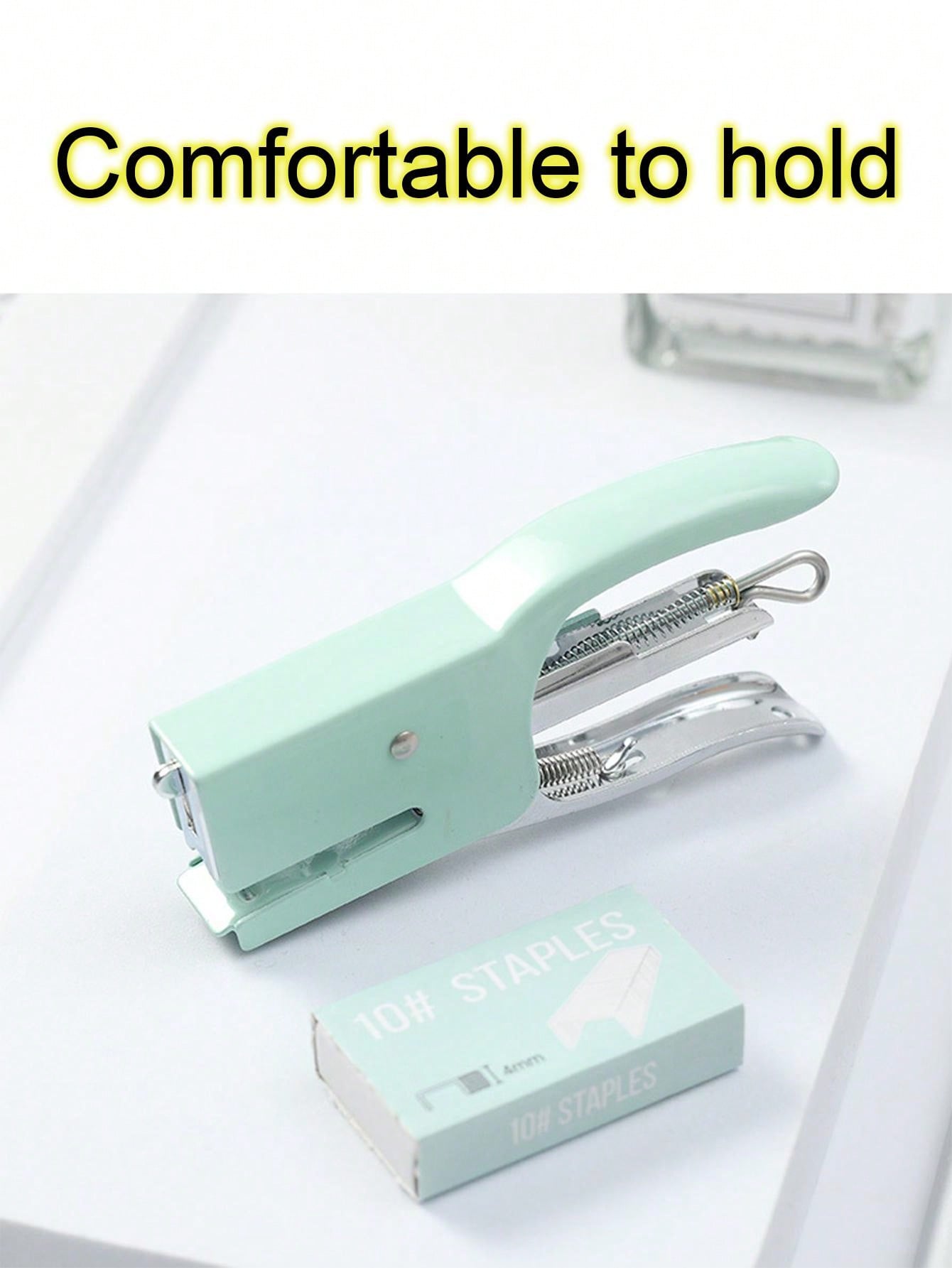 1pc Pink Handheld Stapler With 750 Staples 10-sheet Capacity, Effort ...