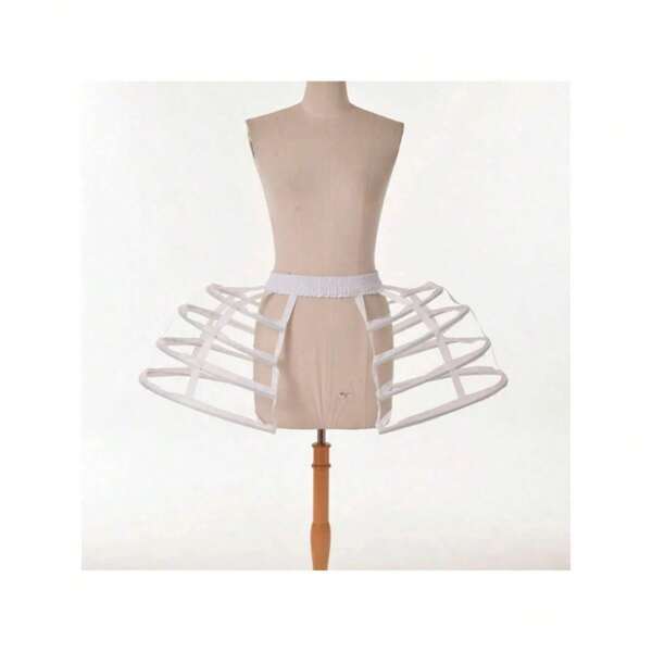 Women Double Pannier Crinoline Cage hoop bustle Cage Underskirt 2 Color ...