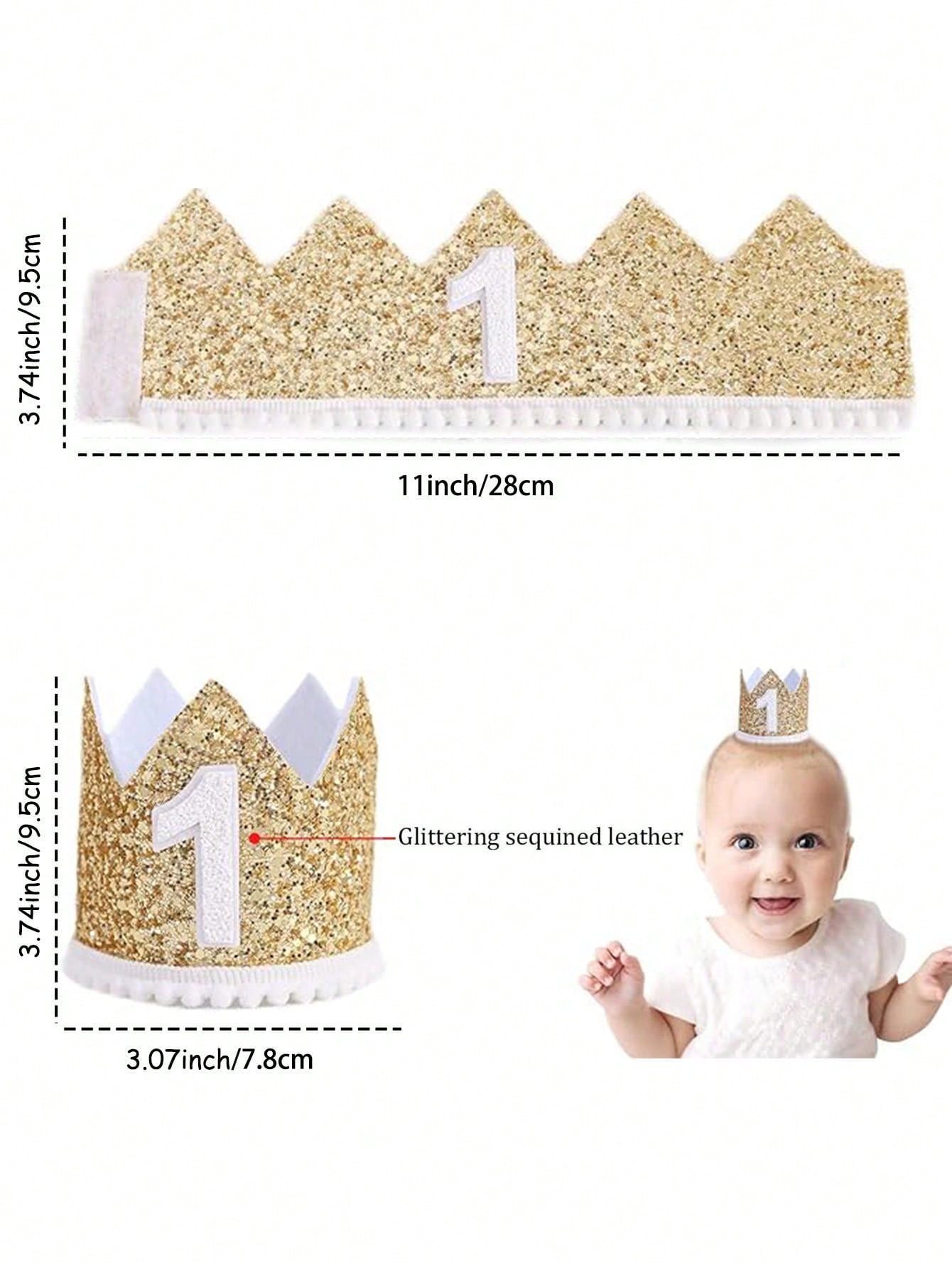 1pc 1st Birthday Party Crown, 1st Birthday Party Hat, Adjustable And ...