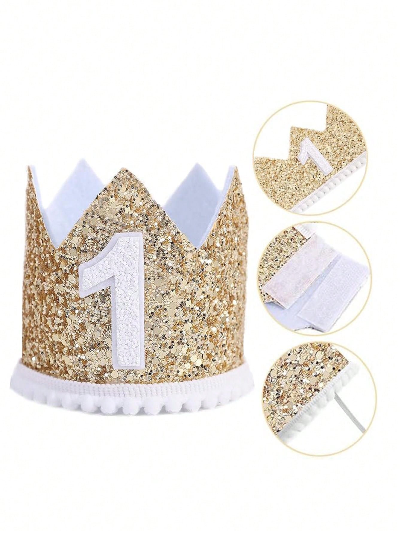 1pc 1st Birthday Party Crown, 1st Birthday Party Hat, Adjustable And ...
