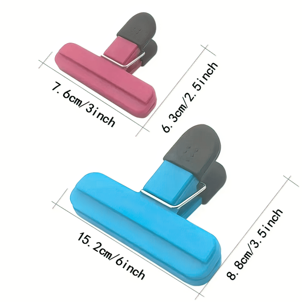 6 Pack Large Chip Bag Clips - Assorted Sizes Food Bag Clips Plastic ...