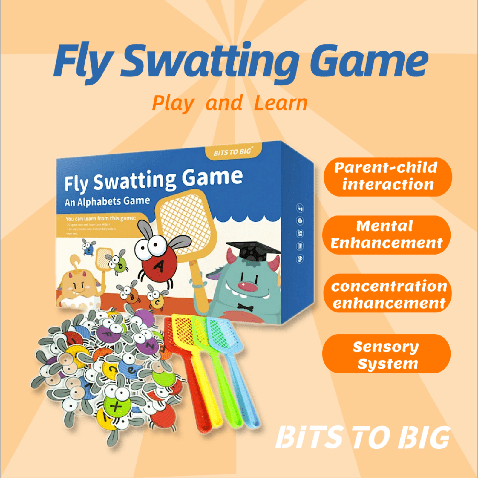 1pc Educational Alphabet Table Game Toy Flies Swatting Fun for Sale ...