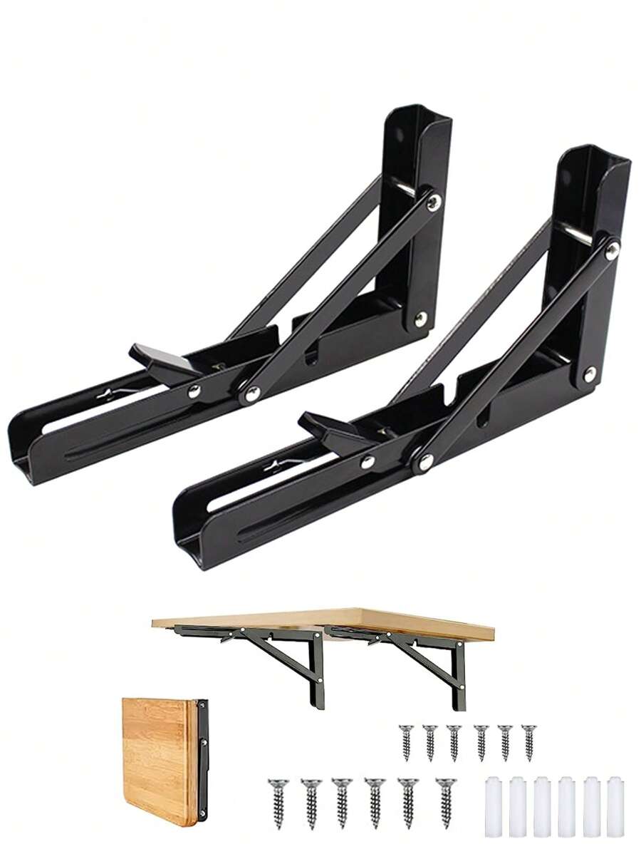 2Pcs Folding Shelf Brackets Collapsible Shelf Brackets For Foldable ...