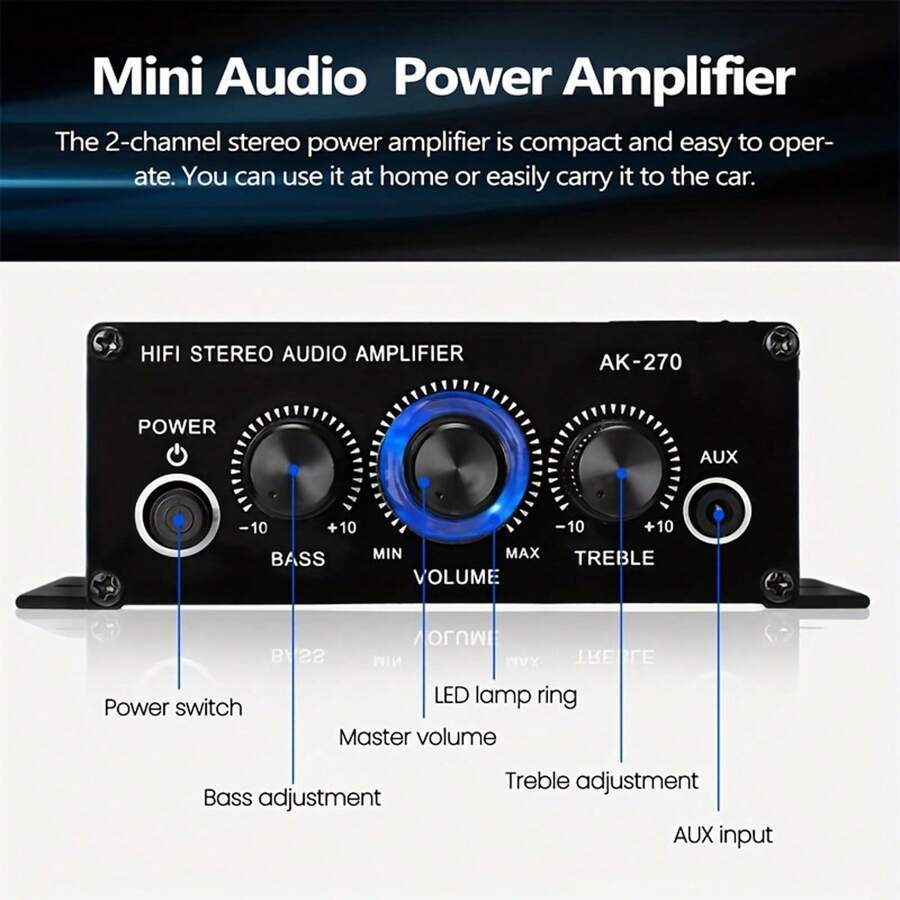 A Set Of Audio Amplifier Channel 2.0 Hifi Amplifier Home Digital Audio ...