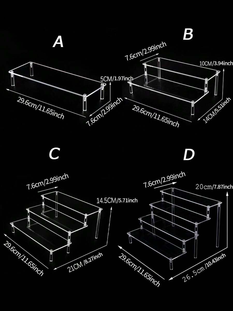 1pc Acrylic Tiered Figure Display Stand, Blind Box Organizer ...