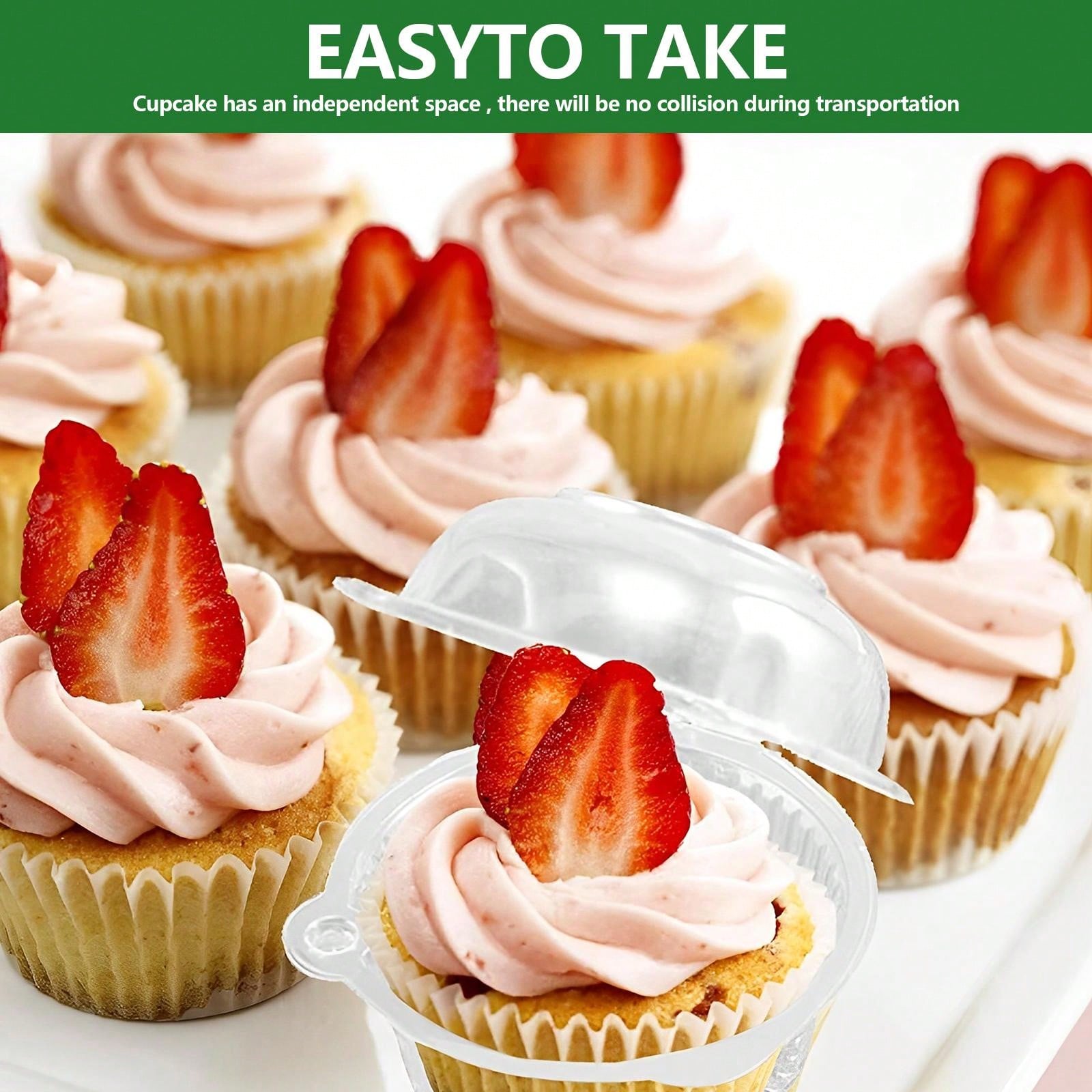 100Pcs Cake Slice Boxes Reusable Cupcake Slice Container With Lid ...