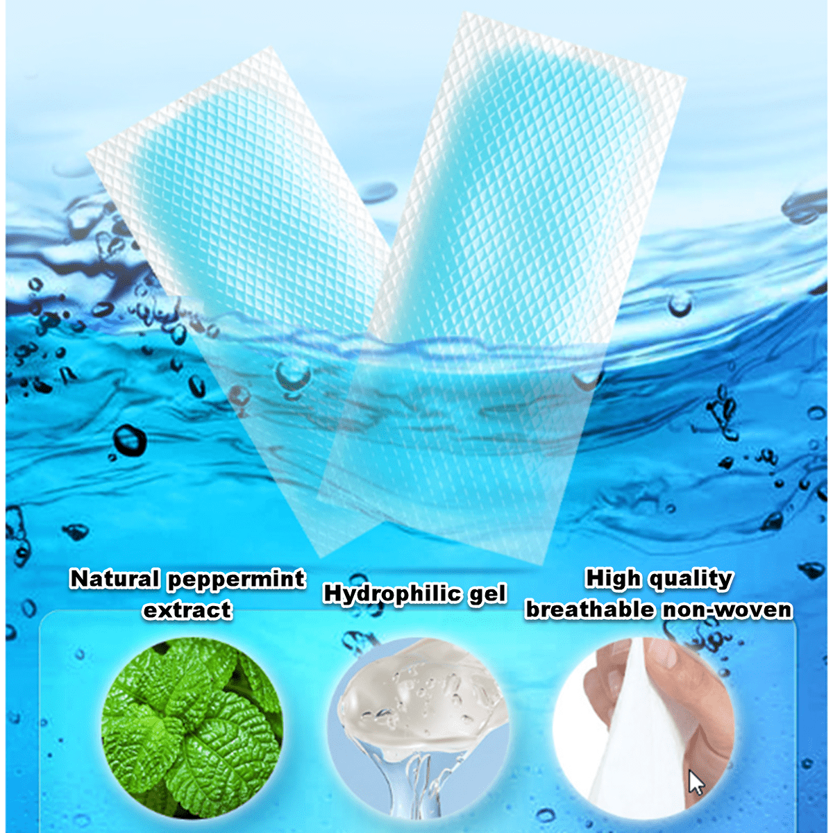 10PCS cooling gel patch, suitable for male and female , fever cooling ...