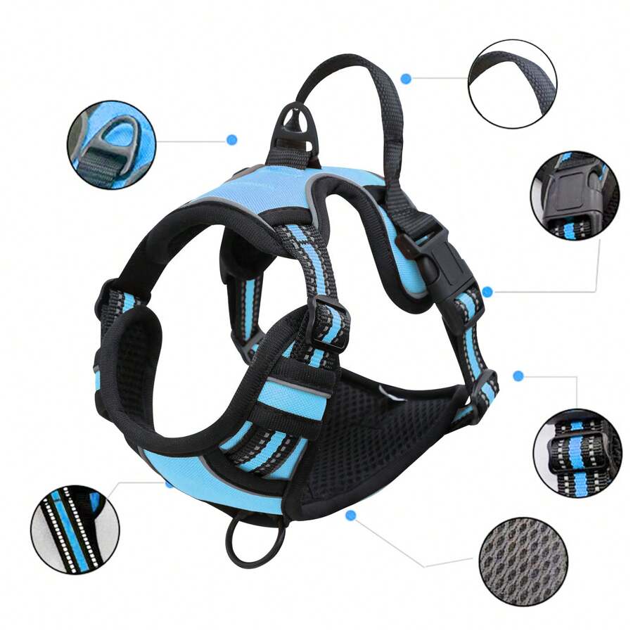 3pcs Ultimate Dog Walking Set - Harness, Leash, Poop Bag Dispenser - Ideal For Medium & Large ...