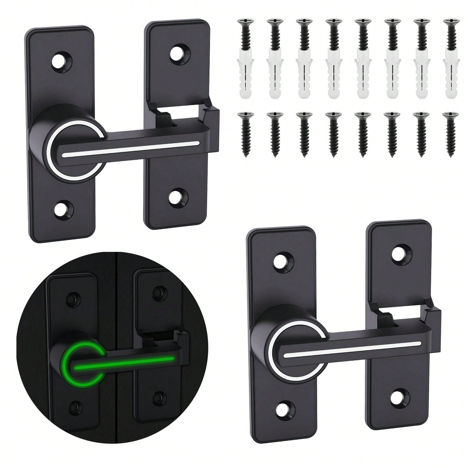 1Pack Barn Door Lock Hardware, 180 Degree Heavy Duty Thickened Flip ...
