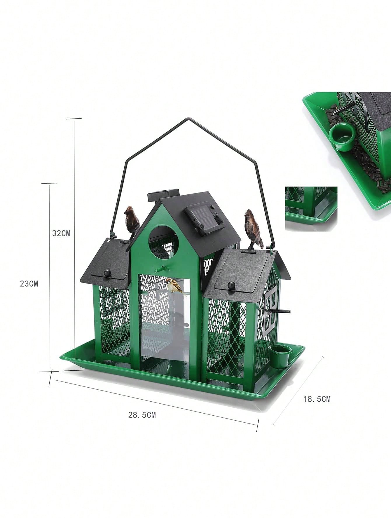 Squirrel Proof Bird Feeders House For Outside Hanging, Solar Wild Bird ...