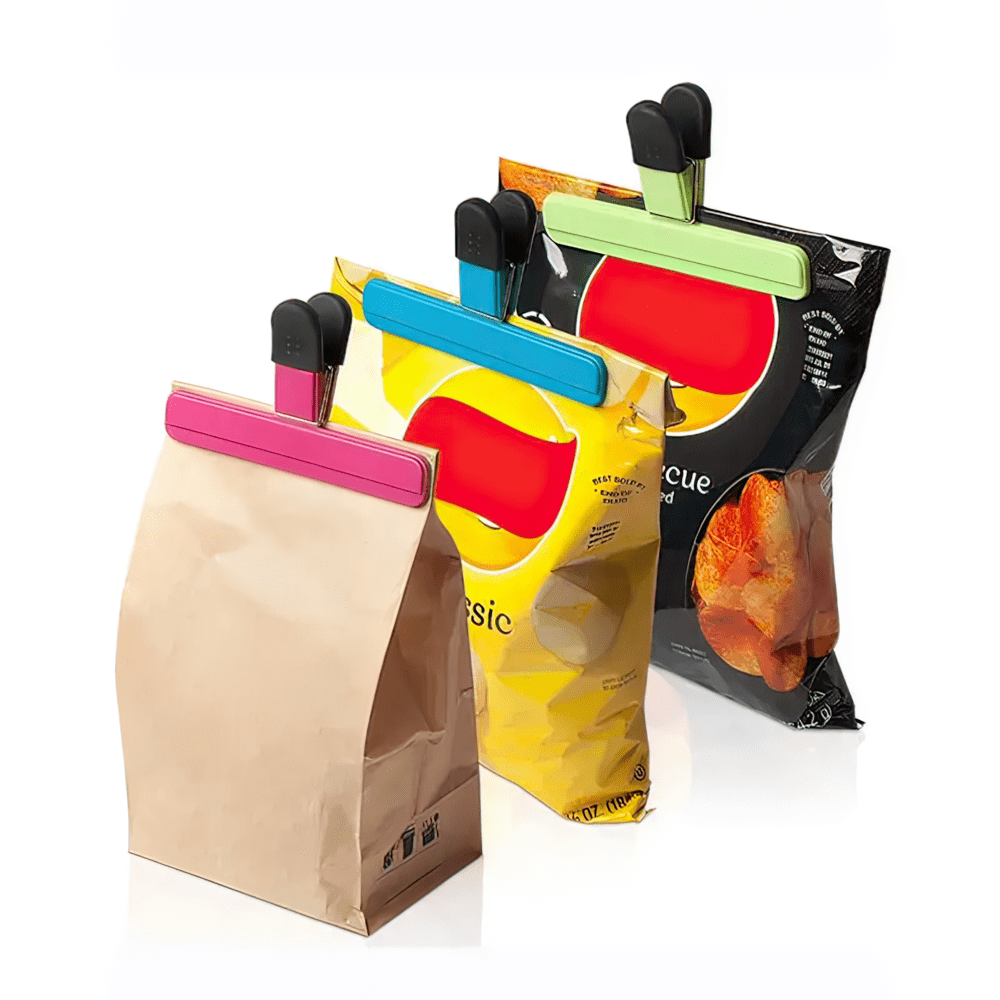 6 Pack Large Chip Bag Clips - Assorted Sizes Food Bag Clips Plastic ...