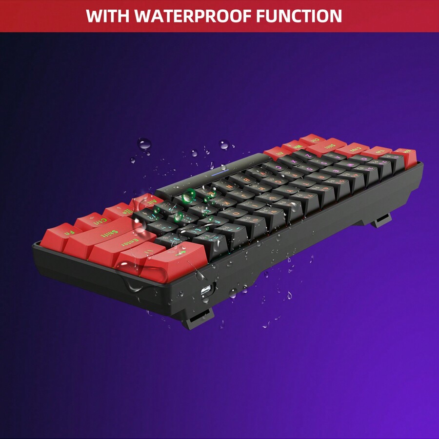 Hxsj 61-key Compact Mechanical Keyboard, Mini Gaming Keyboard With Blue ...