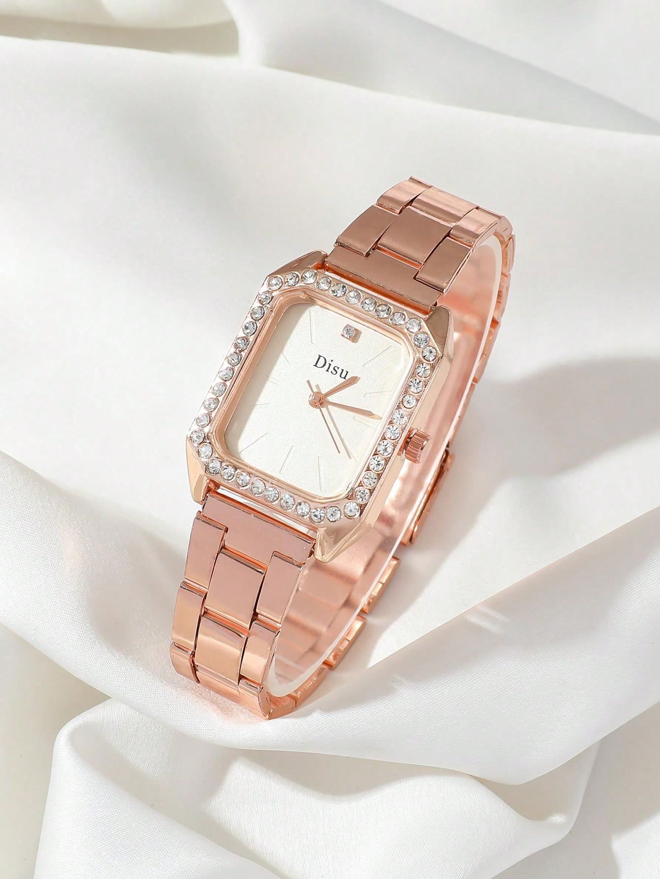 Disu Stainless Steel Quartz Watch For Women, Rose Gold Color, Classic ...