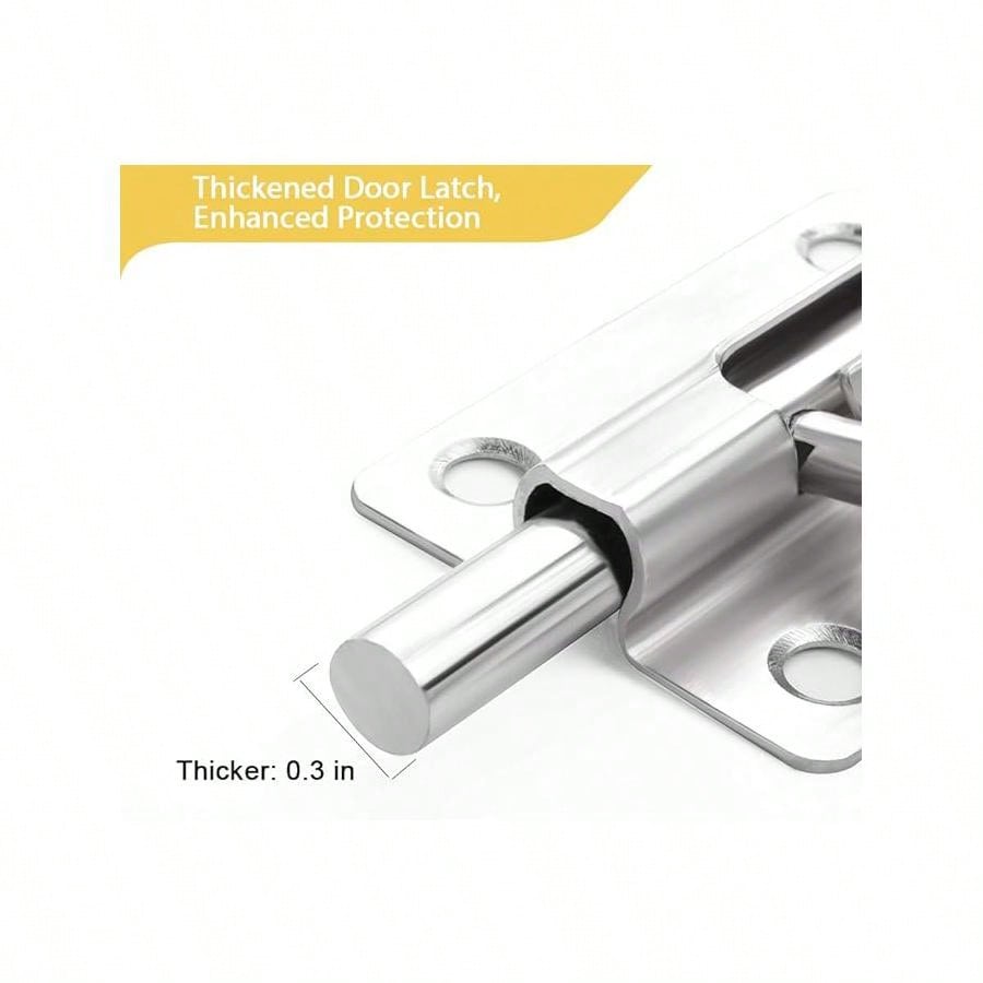 Door Security Slide Lock, 2-pack Keyless Entry Thick Heavy Duty Steel ...