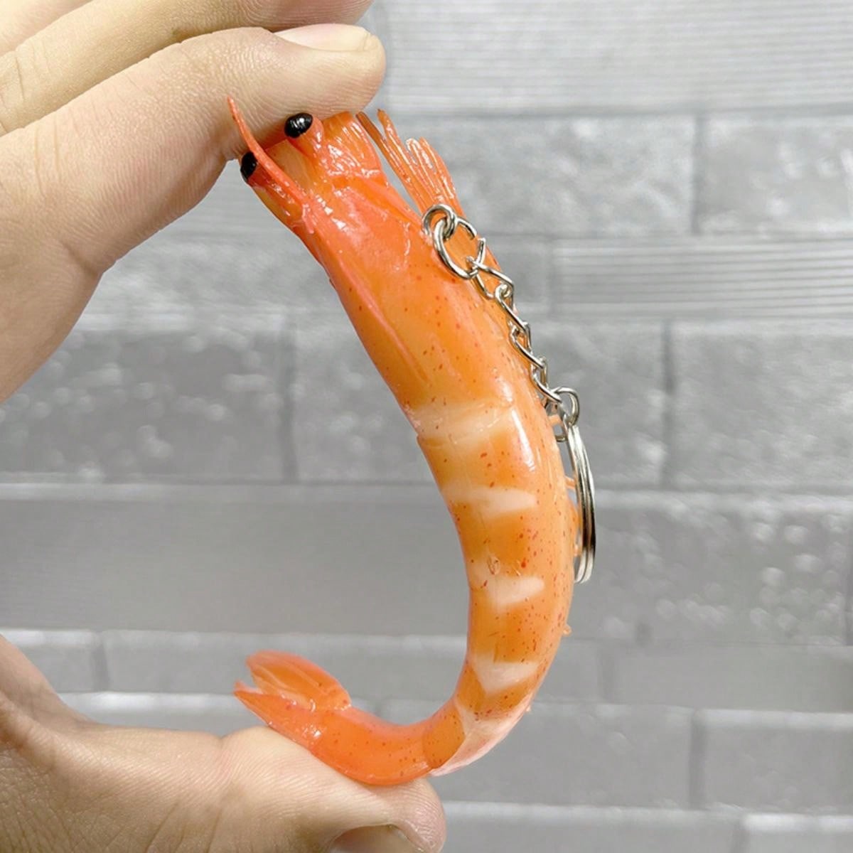 1pc Simulated Food Keychain, Shrimp Model Pendant Diy Keychain ...