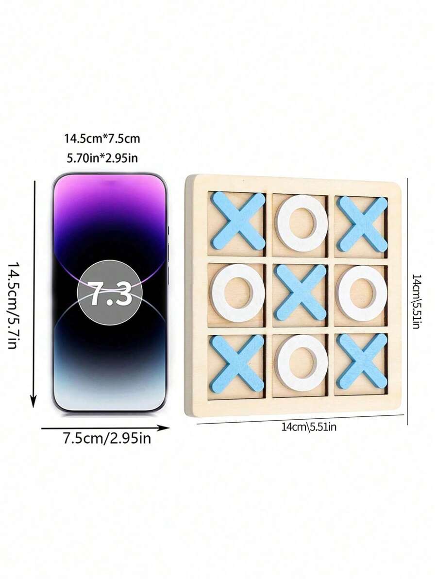 1set Wooden Tic Tac Toe Game, Xo Grids For Kids' Educational And ...
