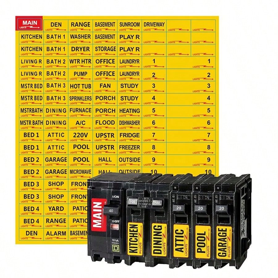 Circuit Breaker Sticker, 129pcs/set, Label Fuse Box Identification ...