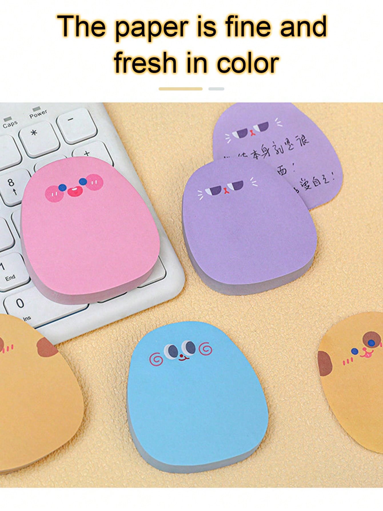 Blue Shy Expression Sticky Notes, Emoji Themed, Adorable Cartoon ...
