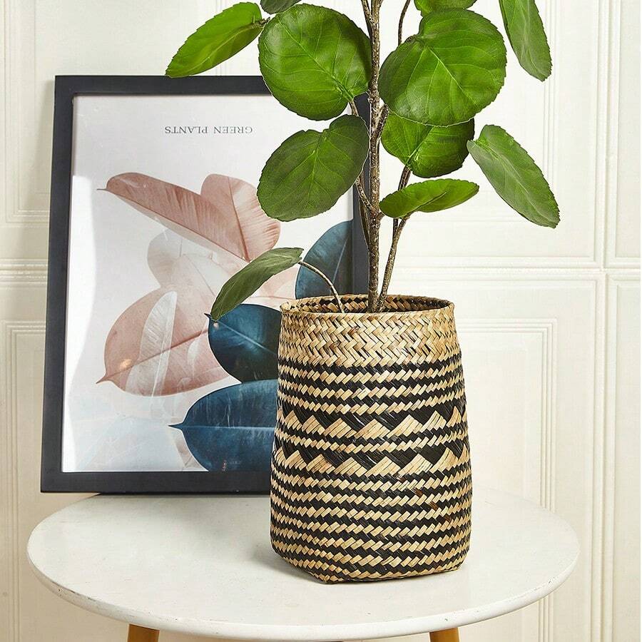 1pc Black Striped Nordic Style Handmade Creative Craft Plant Faux ...