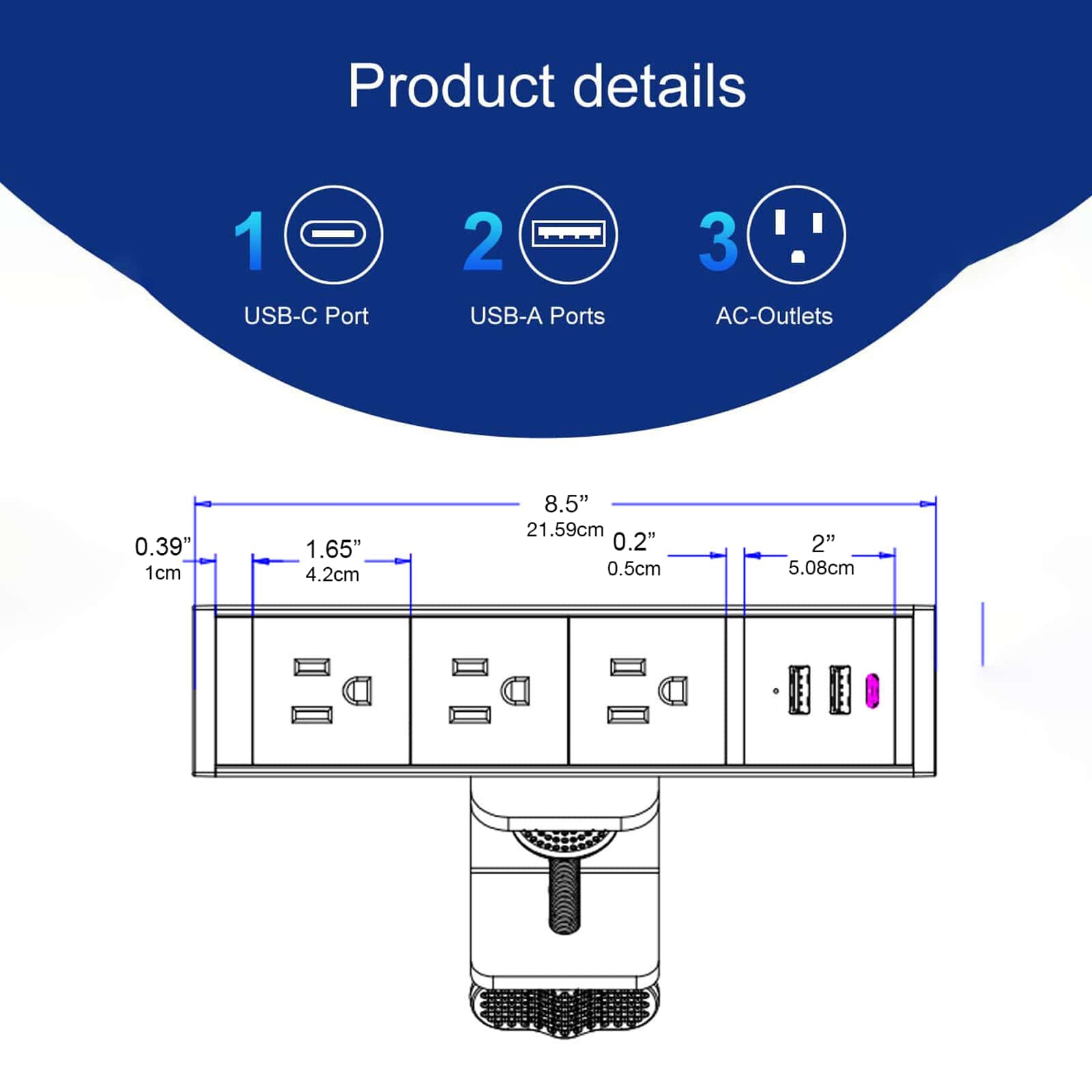 FOH Mobile Power Center With 5 Connection Options Includes 3 AC Plugs ...