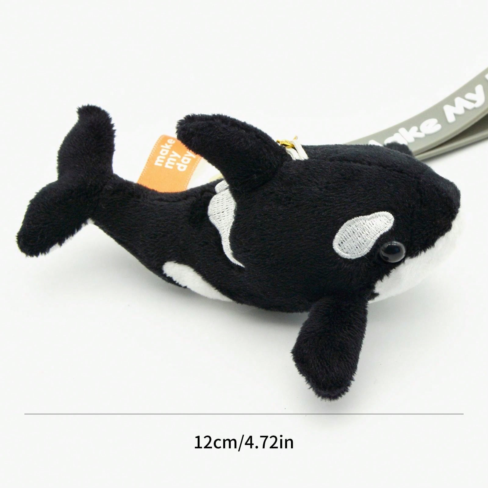 Makemyday Ocean Series Plush Toy Black Orca Whale Keychain Bag Hanging ...