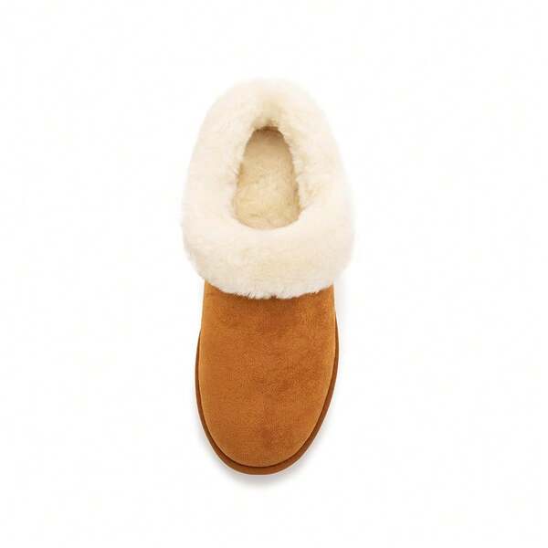 Women's Fuzzy Platform Slippers Warm Cozy Indoor Outdoor Fur Lined Clog ...
