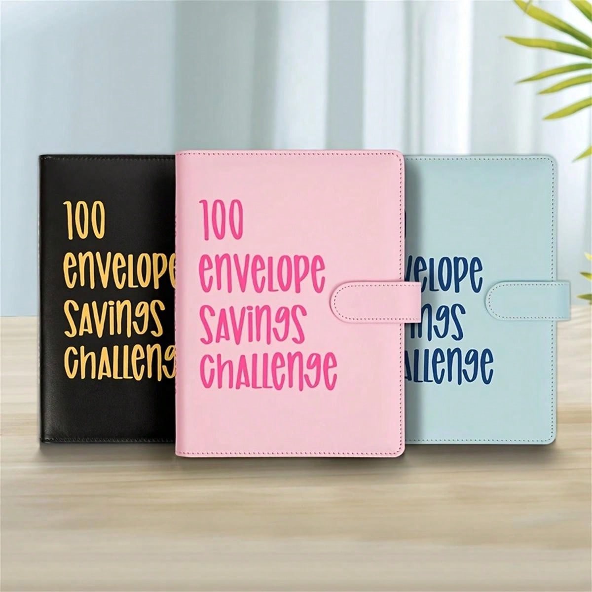 1 Set Black 100-envelope Challenge Savings Tracker Binder ...