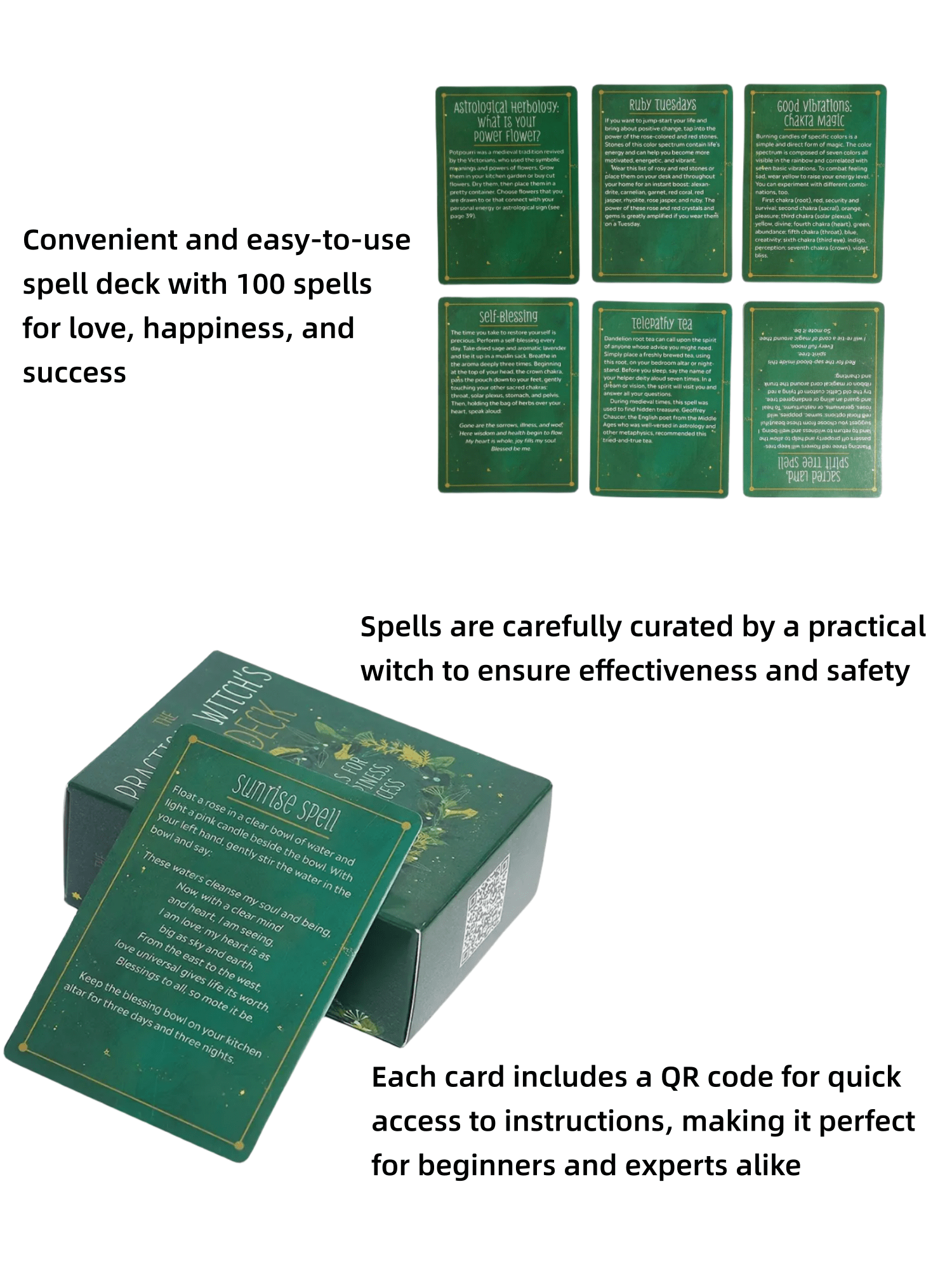 The Practical Witch Spell Deck Cards Laser Magic English Vision Board ...