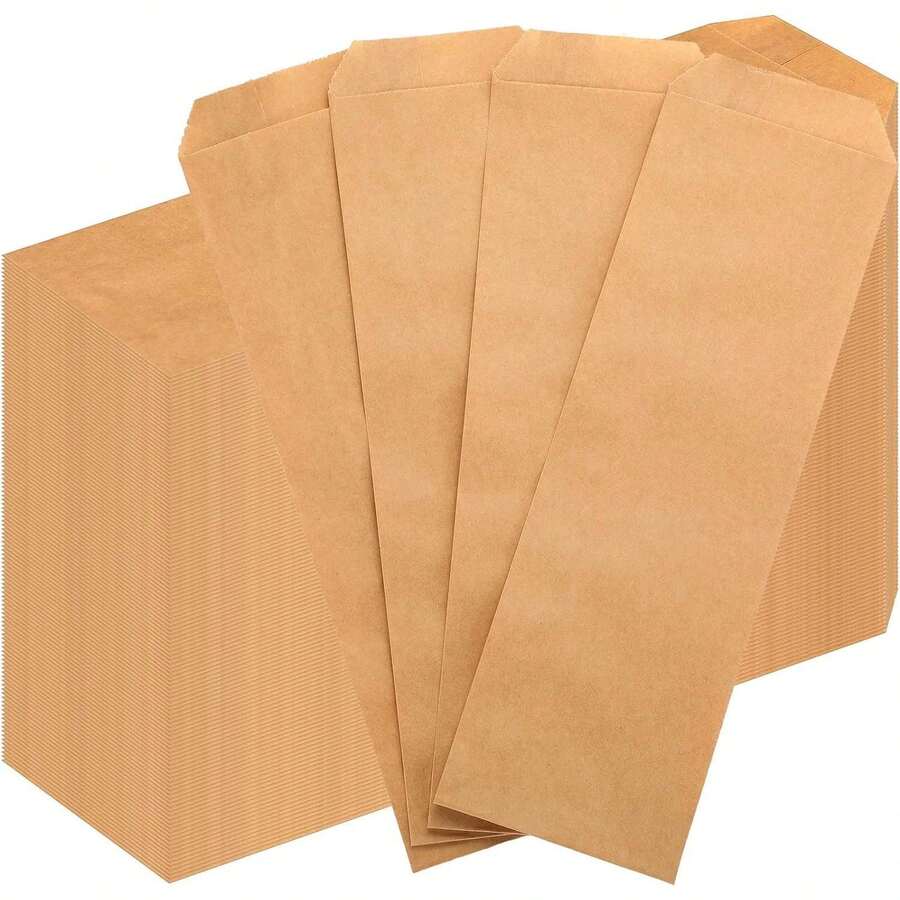 Brown Paper Bags 3 X 10 Inch Churro Bags For Silverware Kitchen Cutlery ...