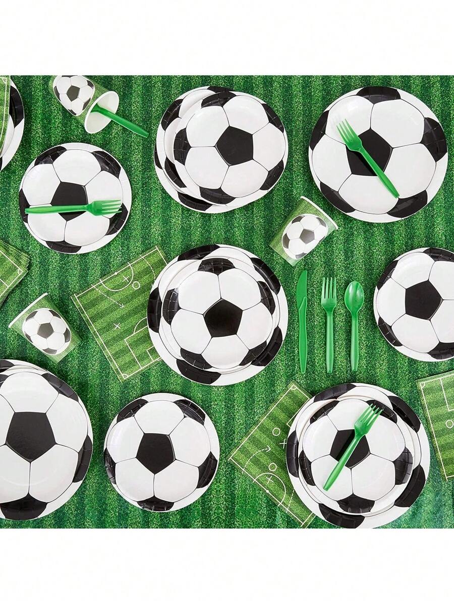 80 Pack Soccer Ball Plates, Sports Themed Birthday Party Supplies And ...