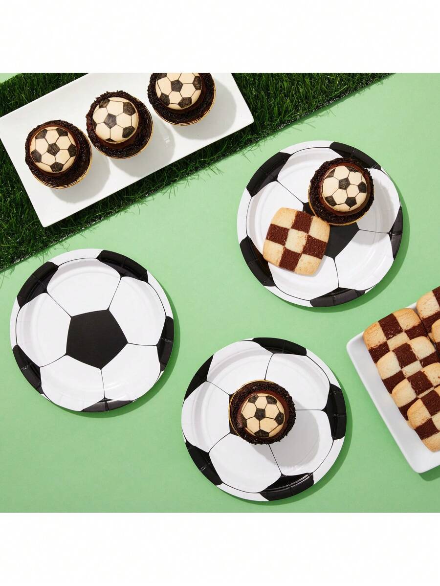 80 Pack Soccer Ball Plates, Sports Themed Birthday Party Supplies And ...