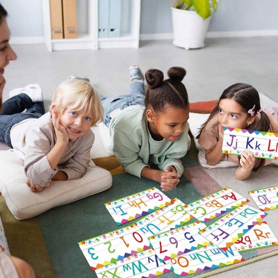 12 Pcs Alphabet & Numer Bulletin Board Strips Set Wall Strip Border for ...