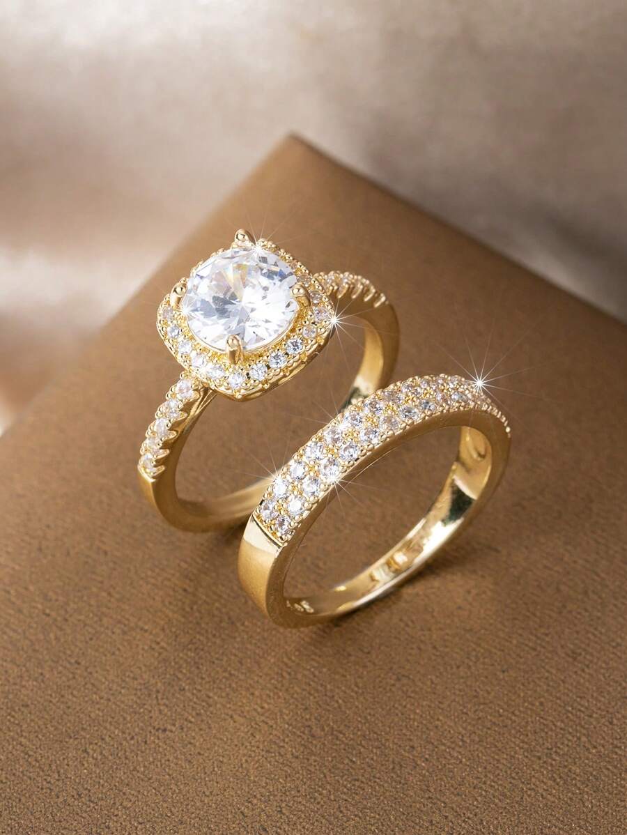 2pcs New Couple Rings For Ladies Set Lovers Ring Finger Jewelry Women's ...