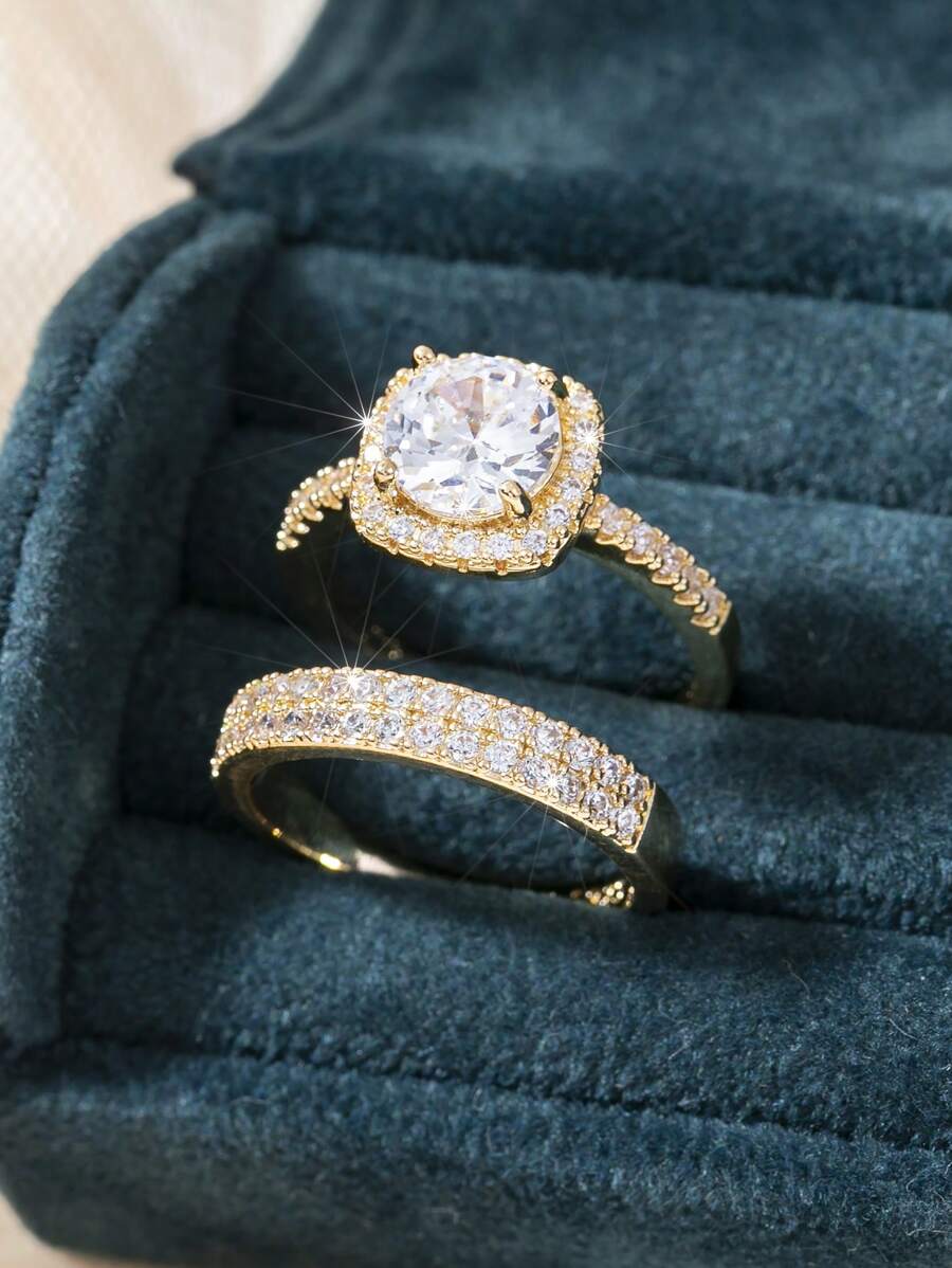 2pcs New Couple Rings For Ladies Set Lovers Ring Finger Jewelry Women's ...