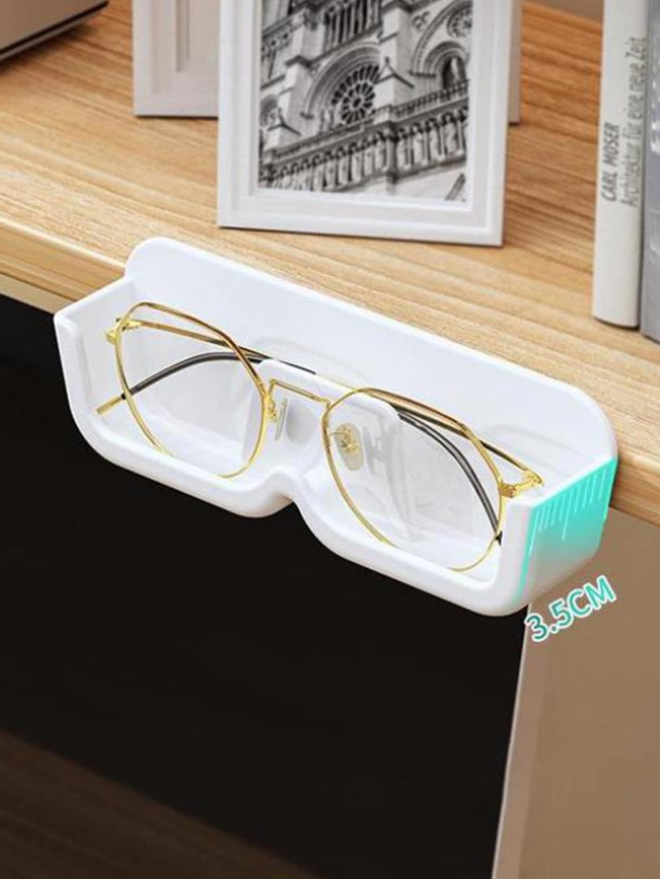1pc White Wall-mounted Glasses Storage Box, No-hole Hanging, Display ...
